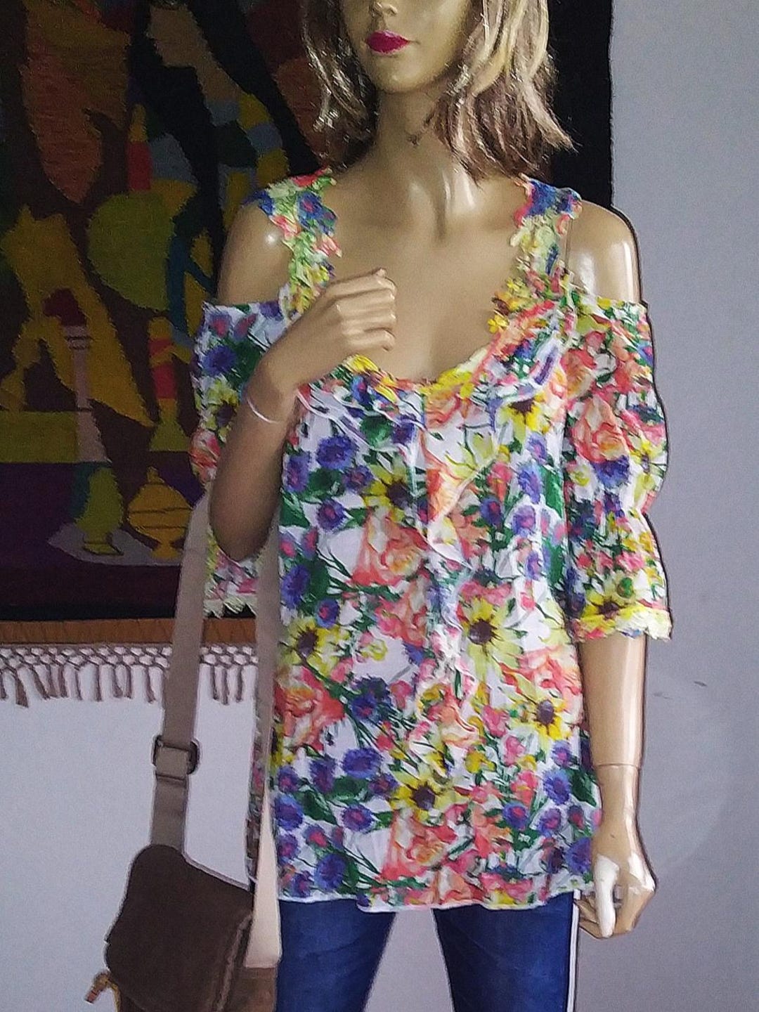 Laura Torelli Floral Blouse/lace - Etsy