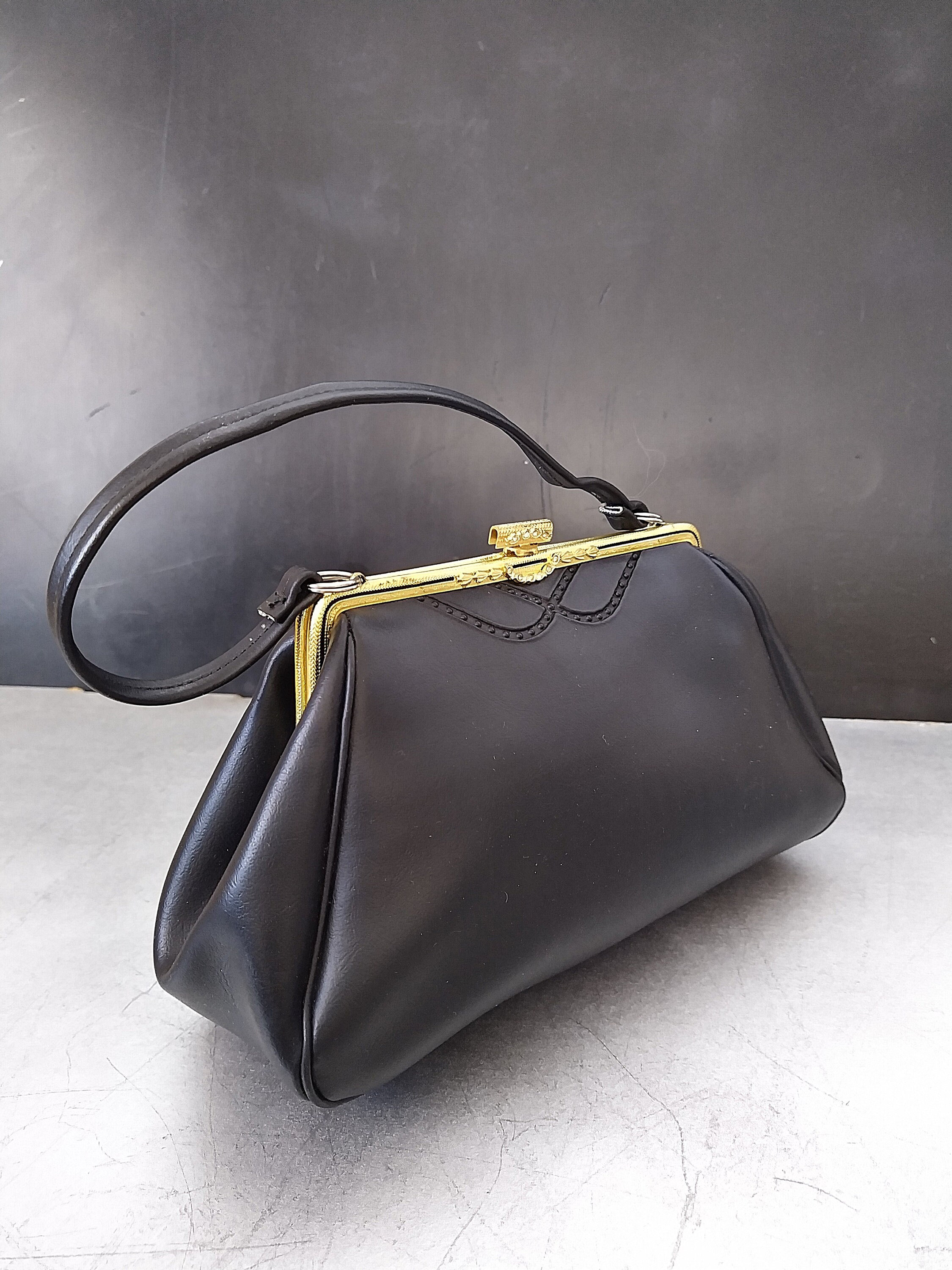 Metal Frame Bag/black With Rhinestone - Etsy