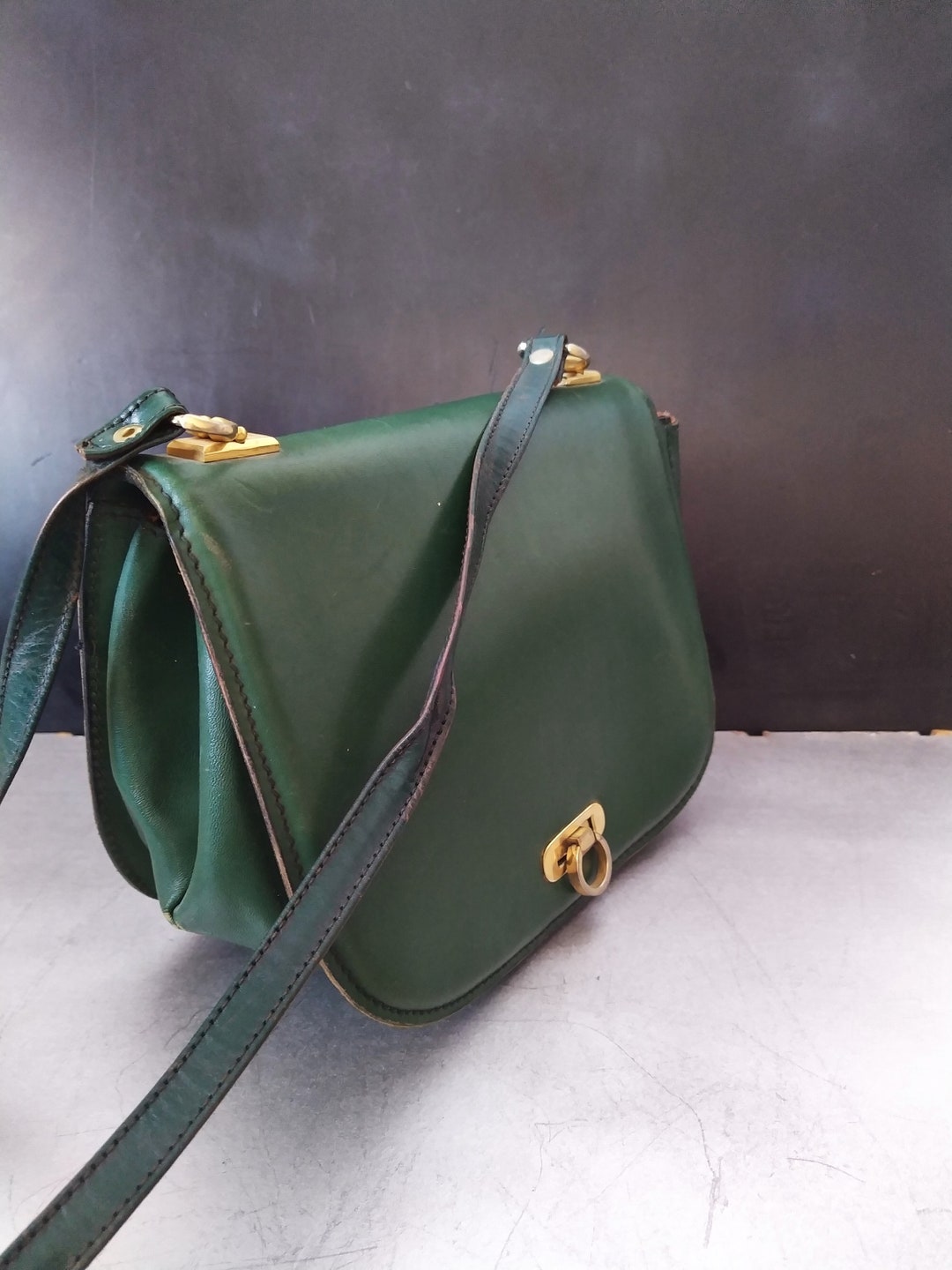Green Vintage Handbag 1970s - Etsy