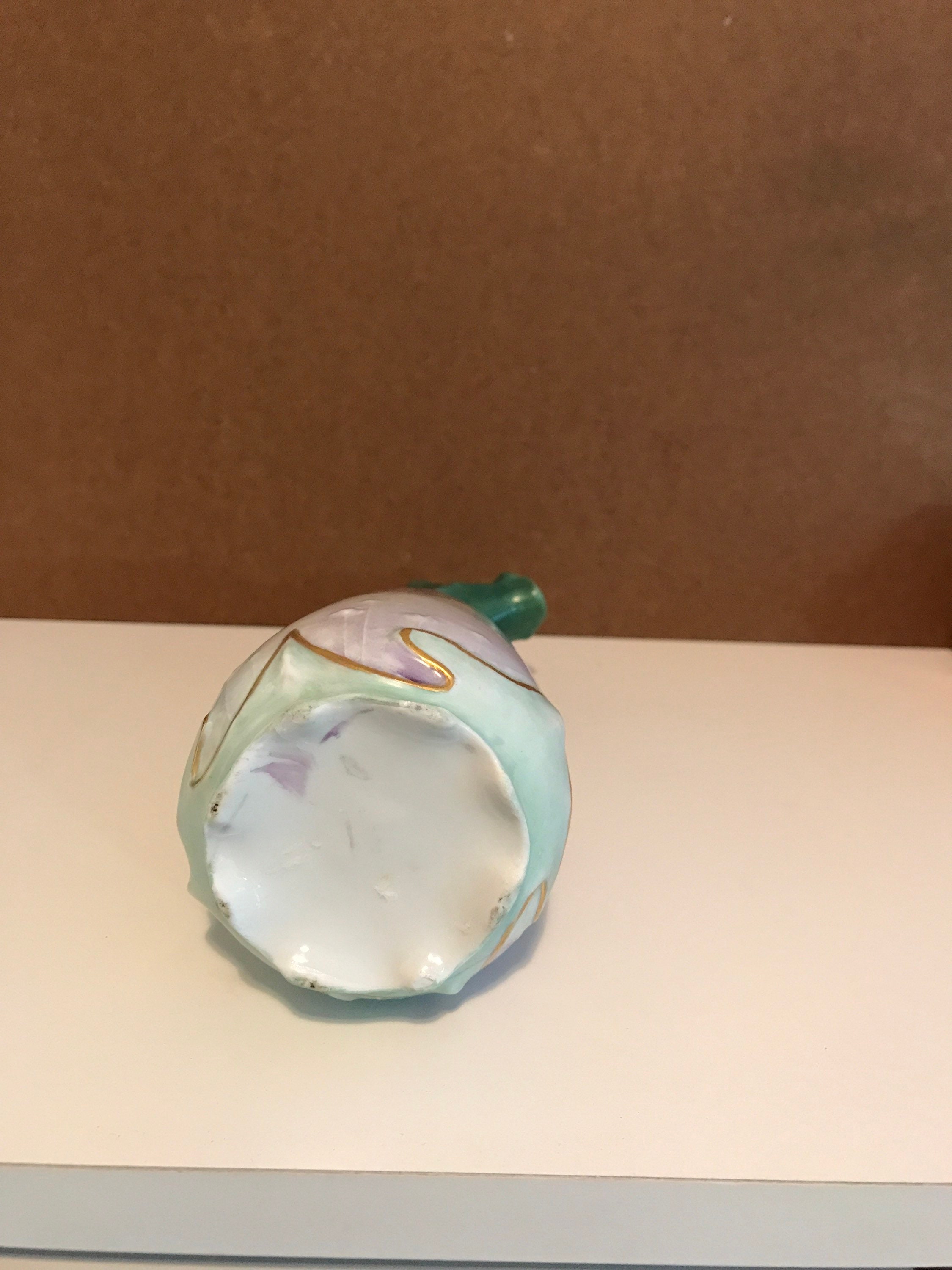 Vase Hand Painted and Signed Violet Flowers - Etsy