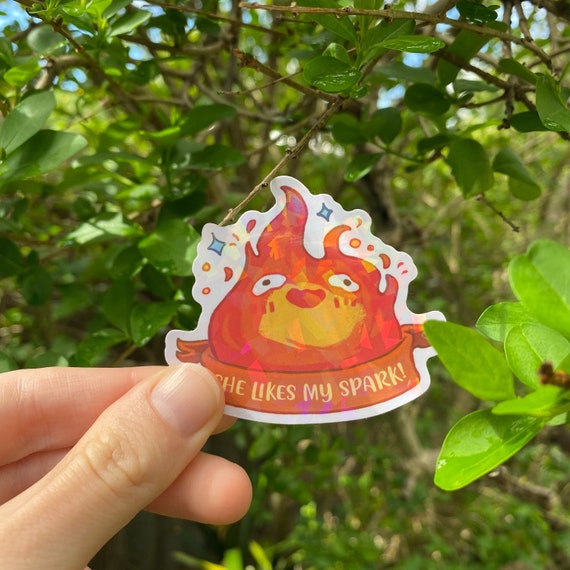 Calcifer Sticker Vinyl Holographic | Etsy