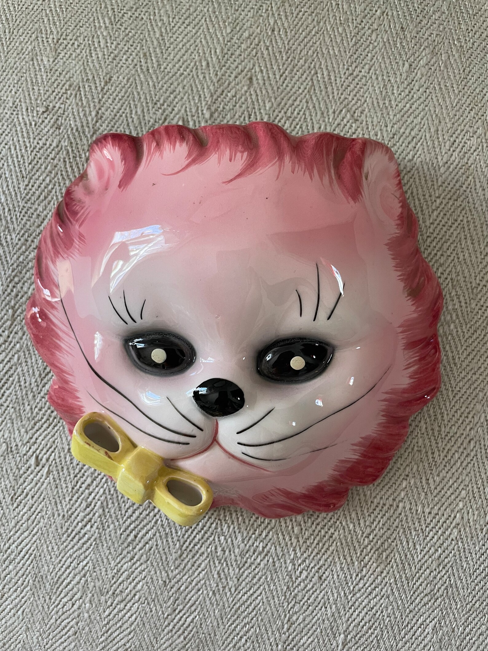 Vintage Lefton Pink Cat Wall Pocket 1950s Kitsch - Etsy