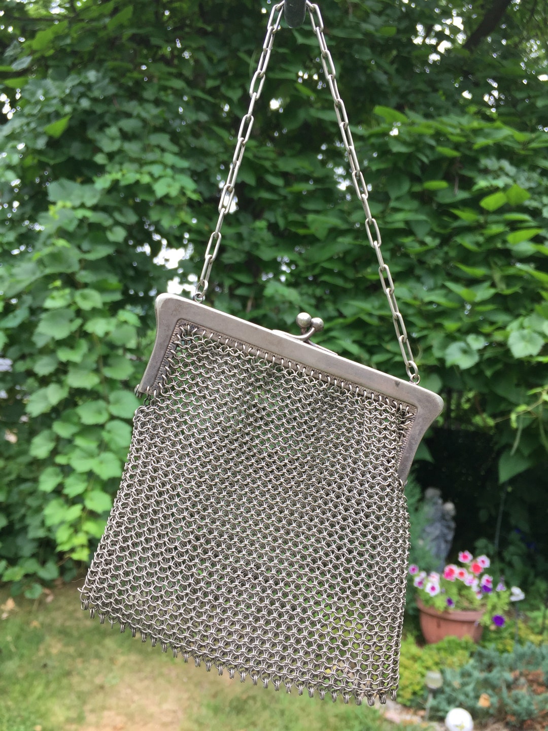 Antique Chainmail Purse With Silver Chain Strap Vintage Change Purse - Etsy