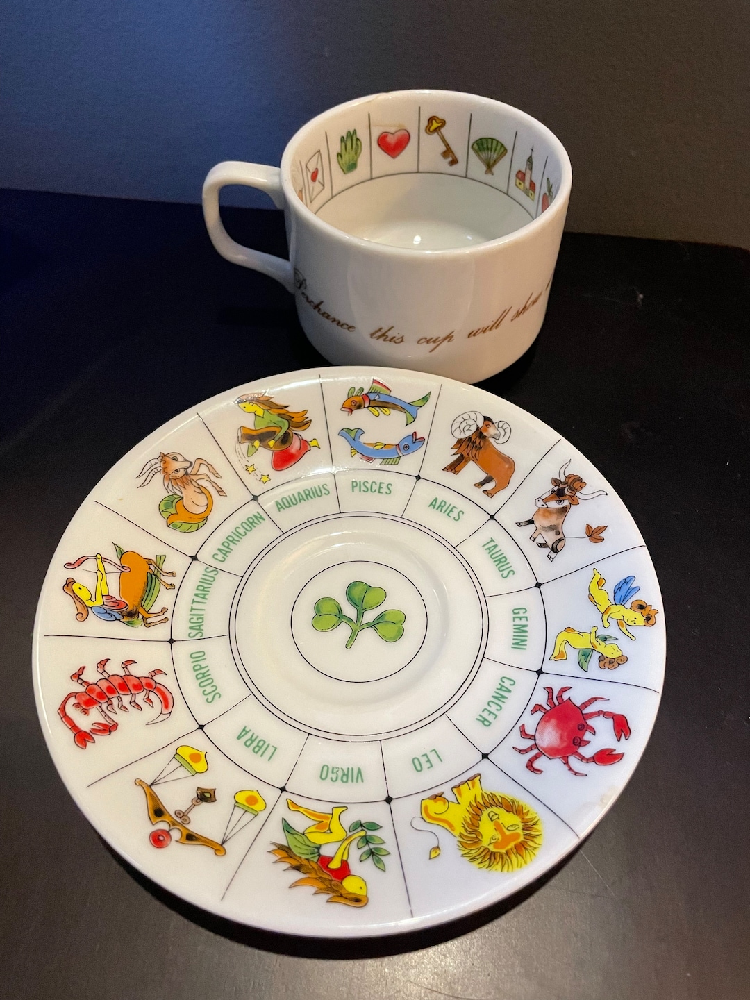 Vintage Horoscope Zodiac Tea Leaf Reading Cup and Saucer Astrology ...