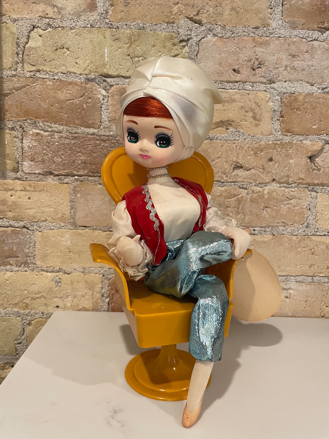 Vintage Japanese Big Eyed Senpo Musical Fashion Doll With Original Hang ...