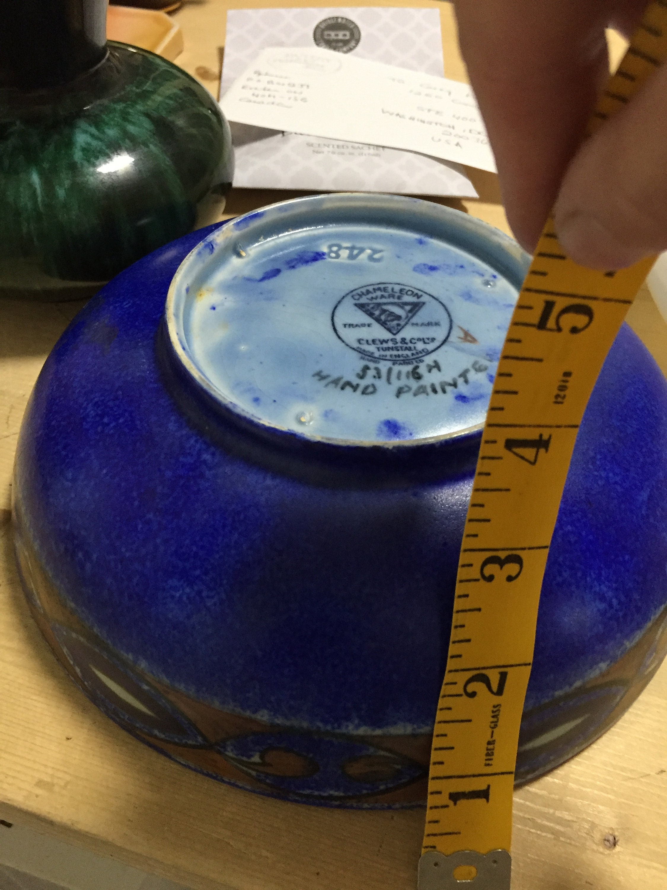 Art Deco George Clews Chameleon Ware Handpainted Numbered Pottery Bowl ...