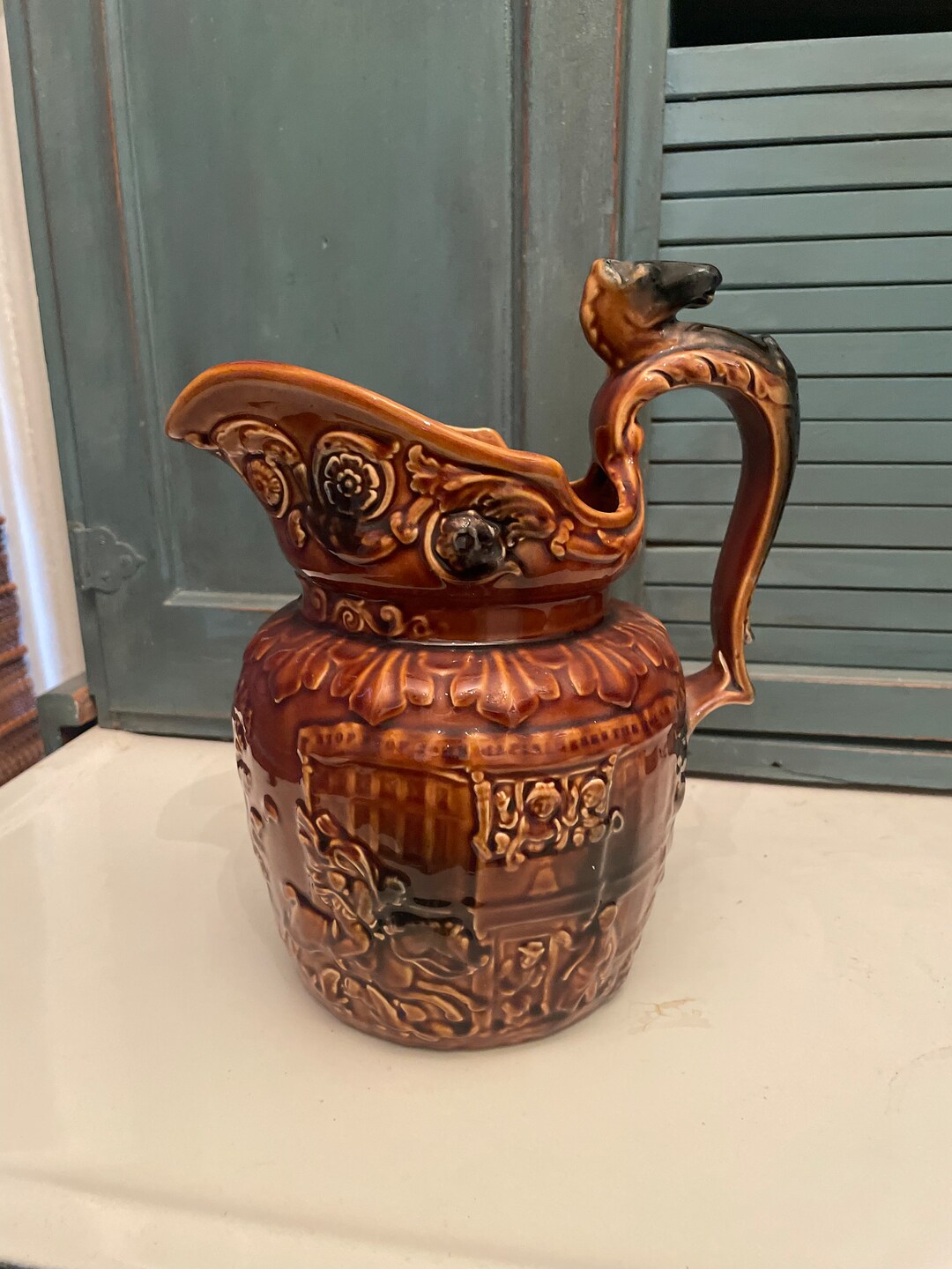 Vintage Arthur Wood England Brown Glazed Horse Head Pitcher Jug 1940s ...