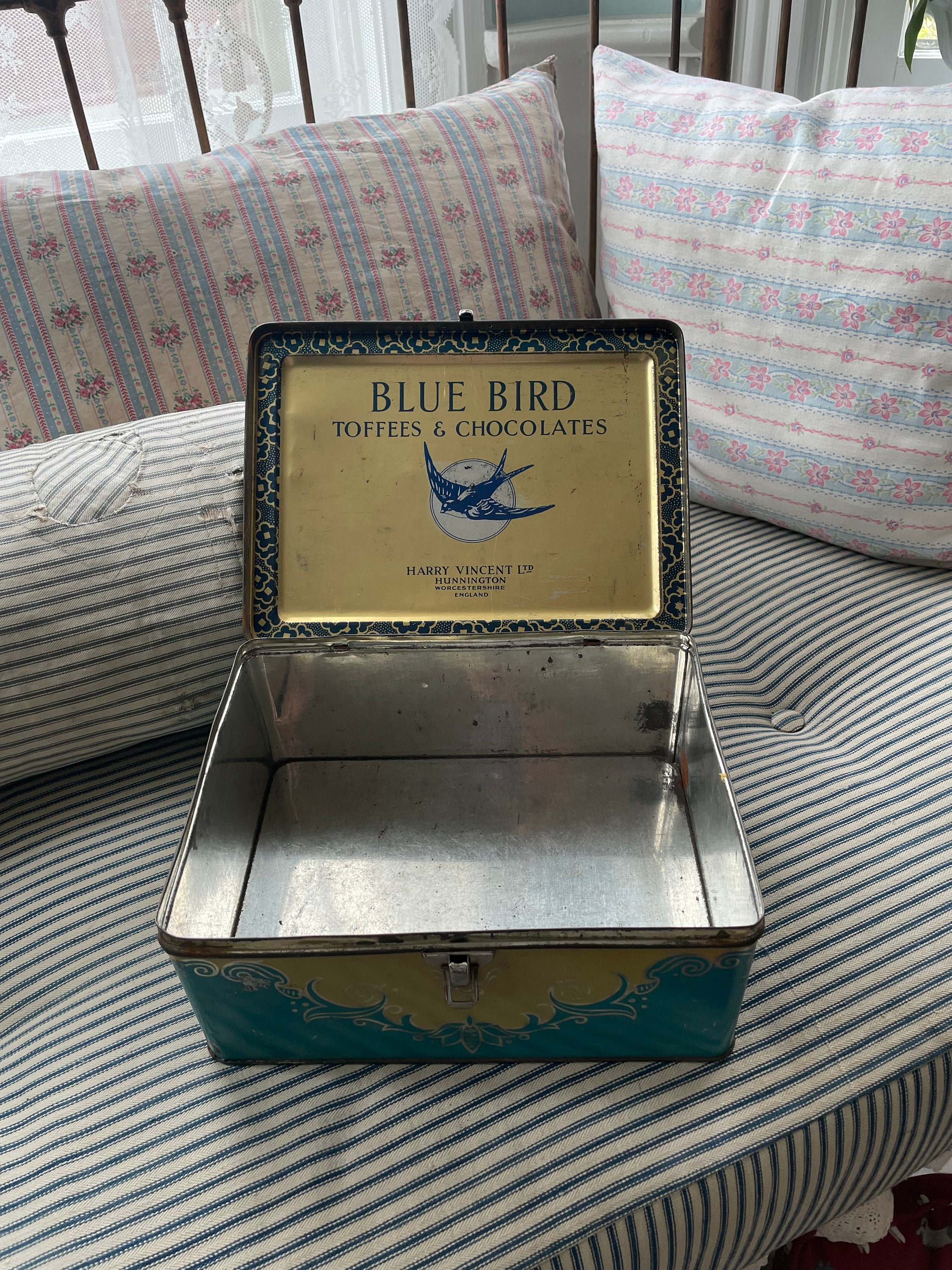 Vintage Blue Bird Toffee Chocolate Tin Harry Vincent - Etsy