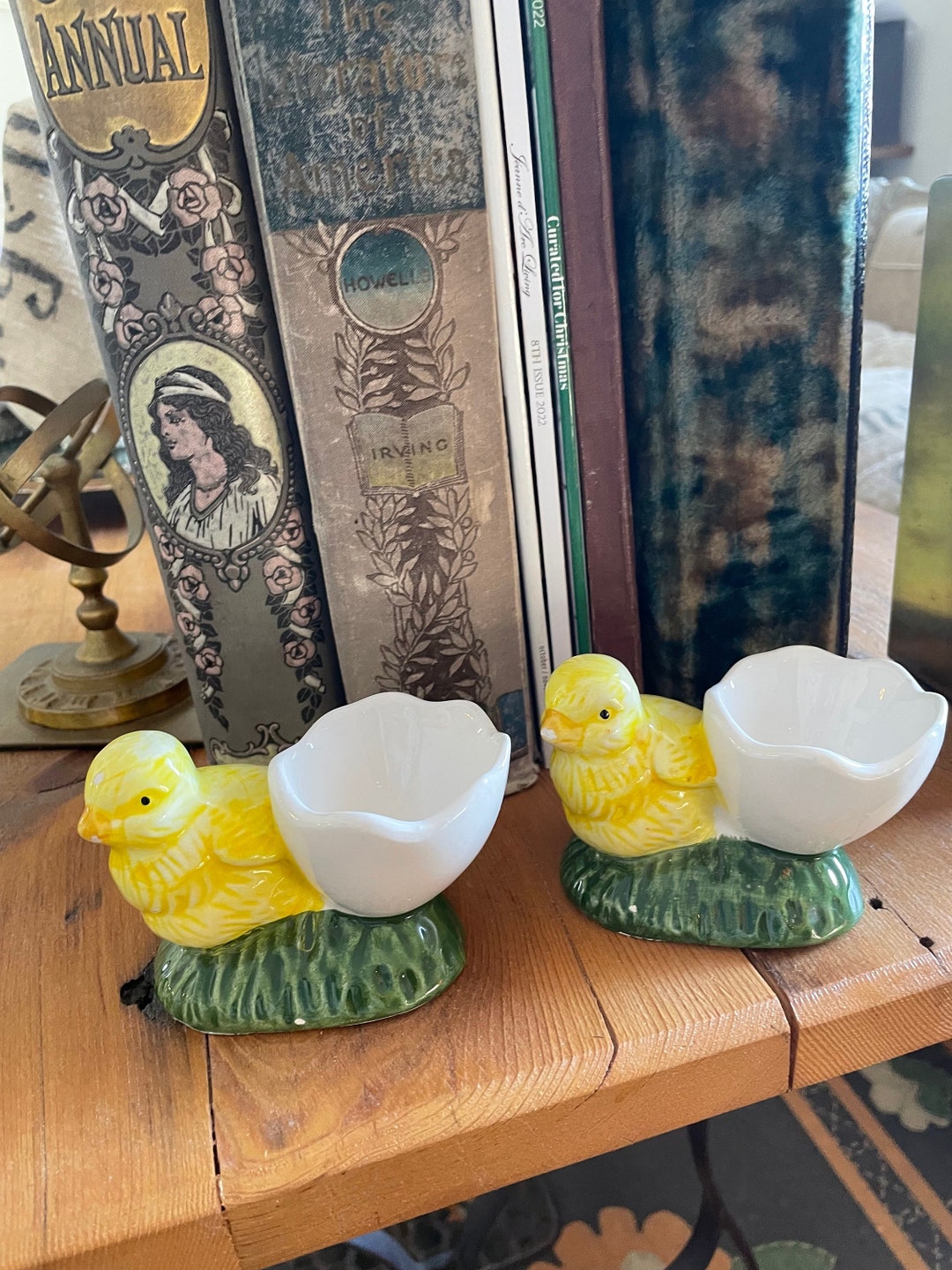 Vintage Chick Egg Cups Easter Decor Set of Two - Etsy