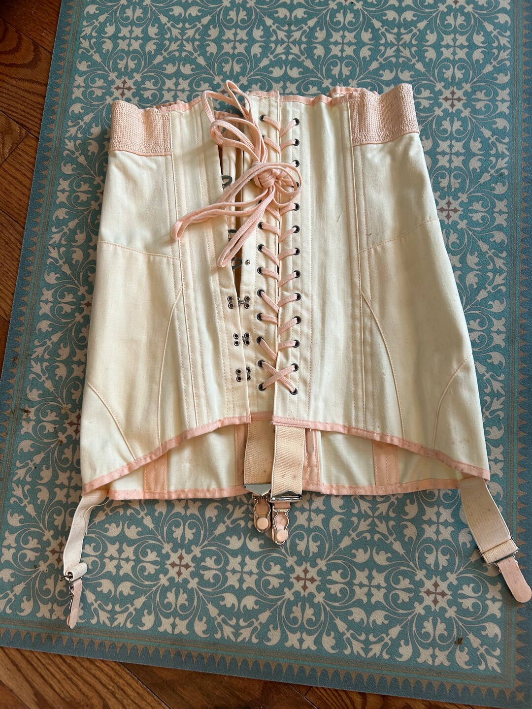 Antique Pink Corset Lace -up Girdle in Original Box - Etsy