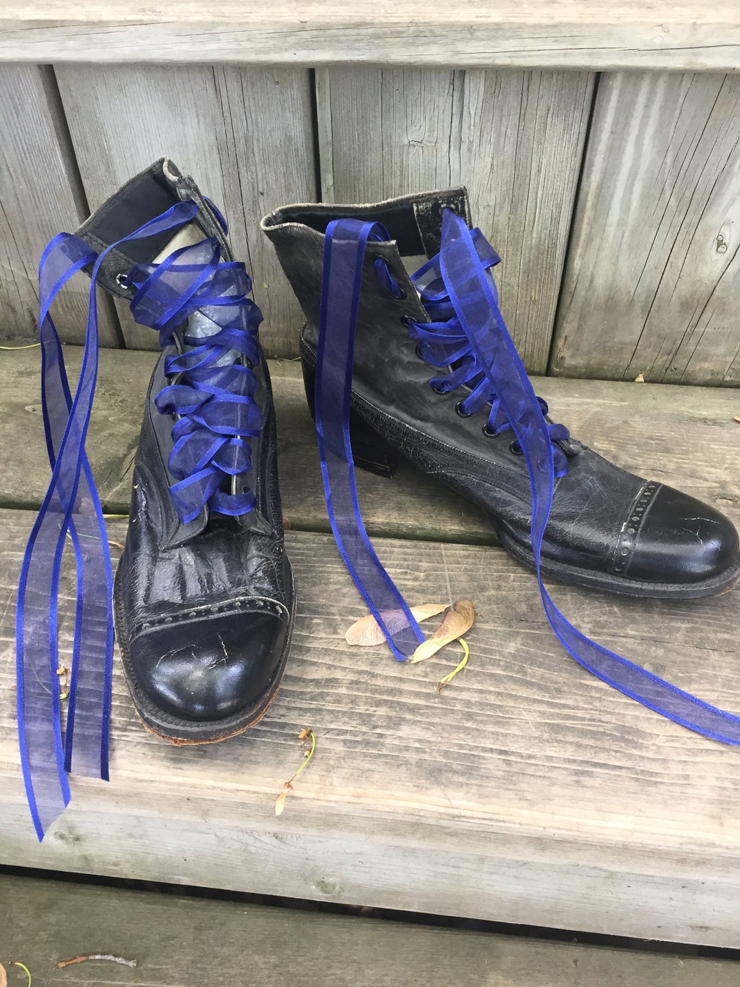 Antique Edwardian Lace up Black Boots. 1900 - Etsy