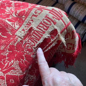 Antique Woven Wool Blanket Colonial Era Morning Glory Primitive ...
