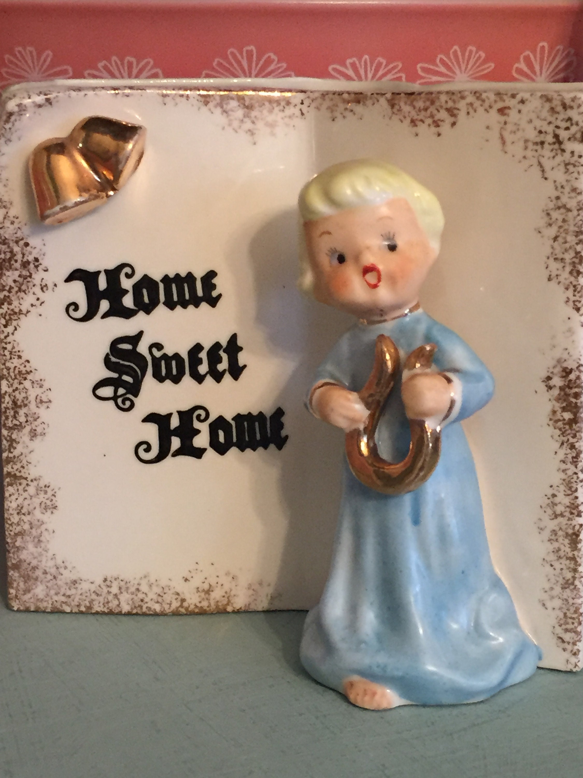 Lefton Planter Home Sweet Home Lefton Girl Figurine New House Warming ...