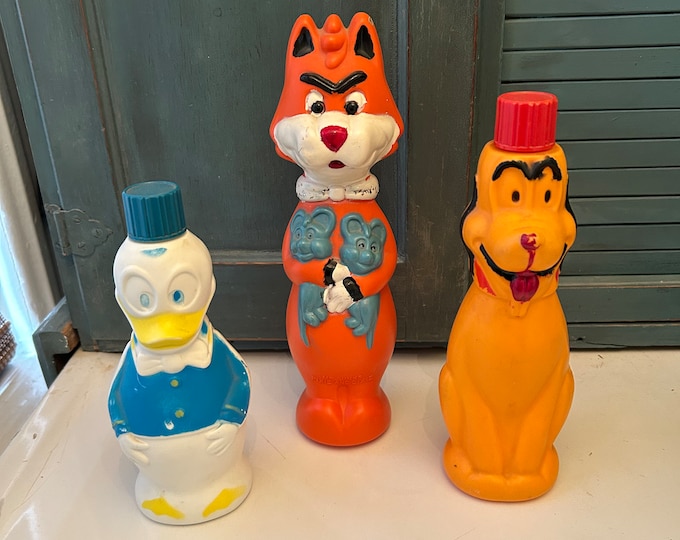 Vintage Mr Jinks ,pluto and Donald Duck Soap Dispenser Bottles 1960s ...