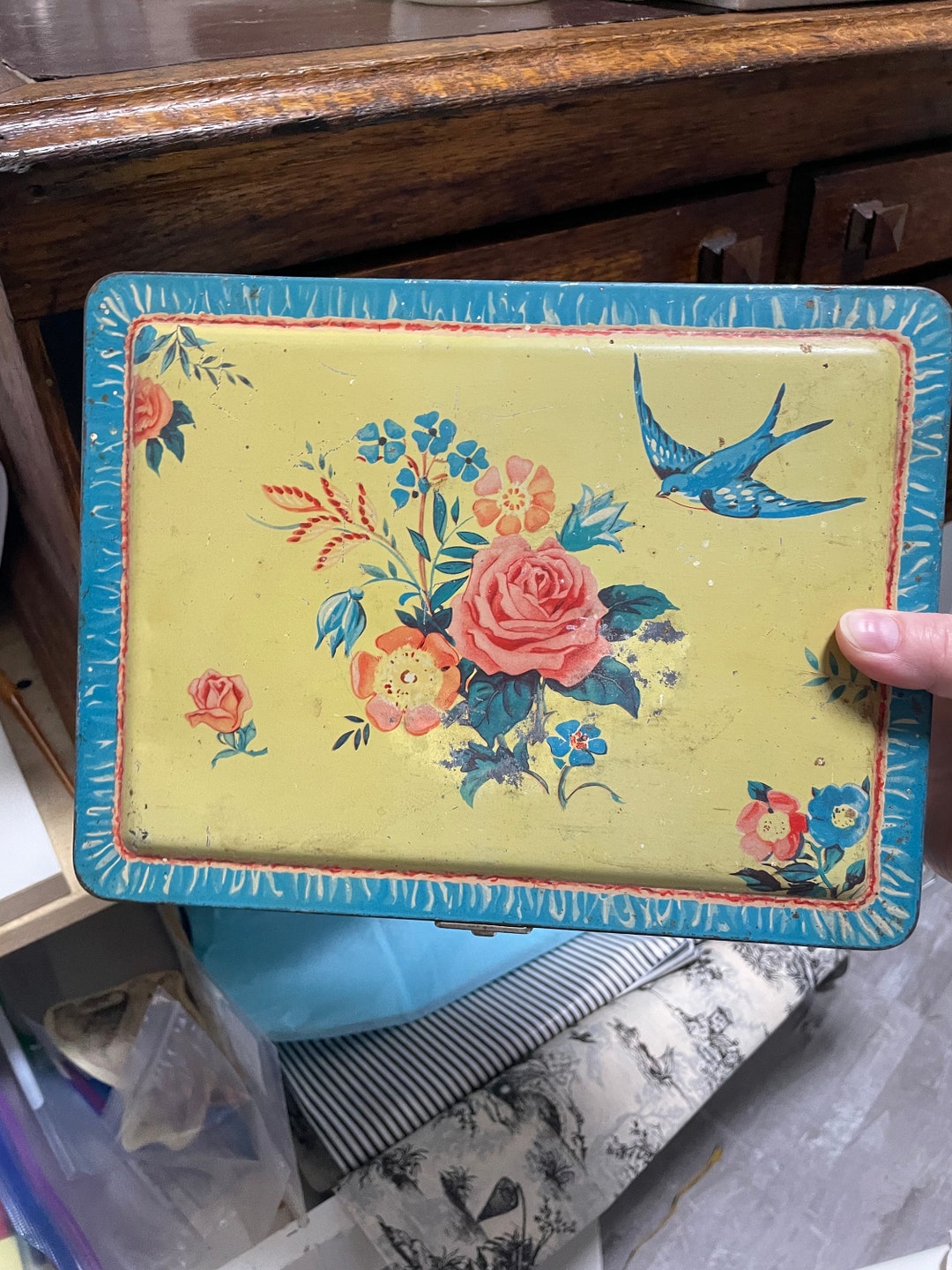 Vintage Blue Bird Toffee Chocolate Tin Harry Vincent Worcestershire ...