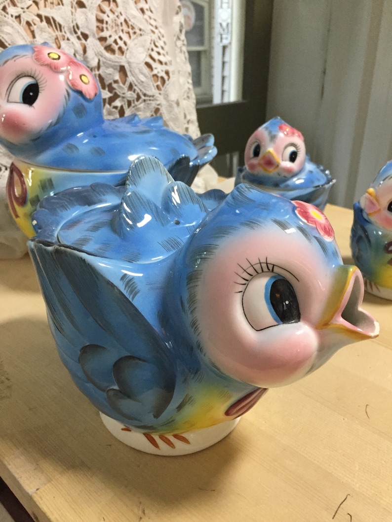 Vintage Lefton Bluebird Tea Pot.rare - Etsy