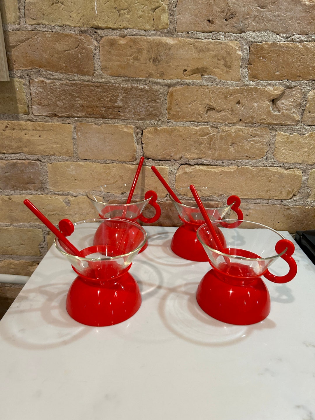 Vintage Bodum CONUS Cups Set of 4 With Matching Spoons Danish MCM Retro ...