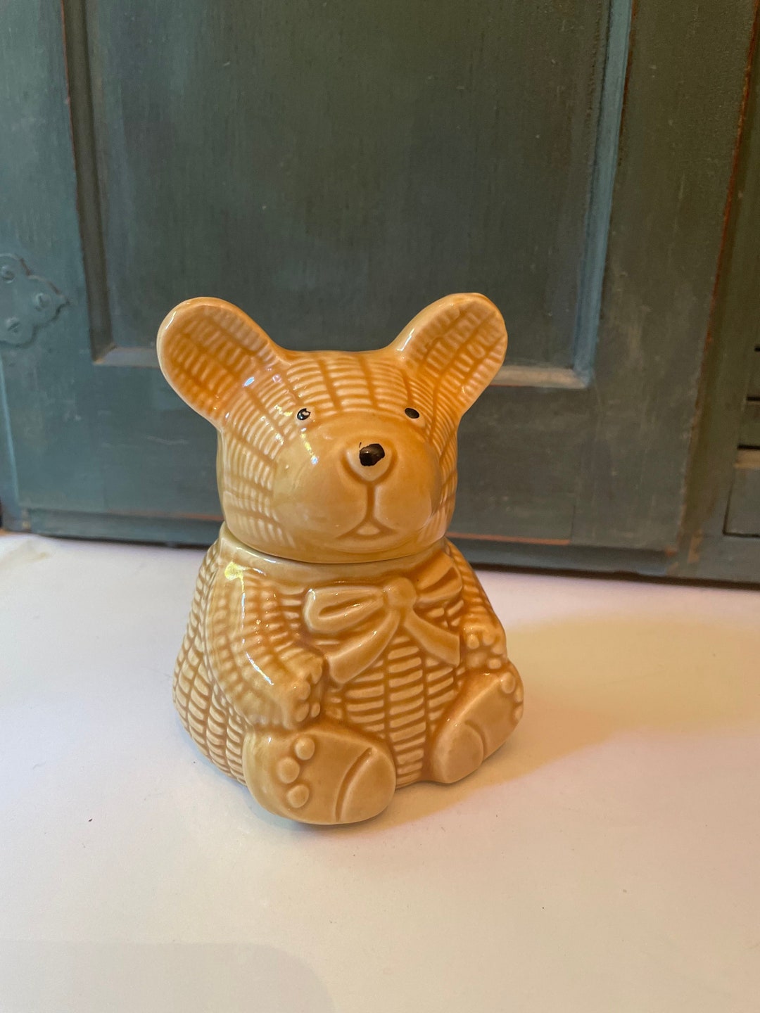 Vintage Ceramic Honey Bear Jar - Etsy