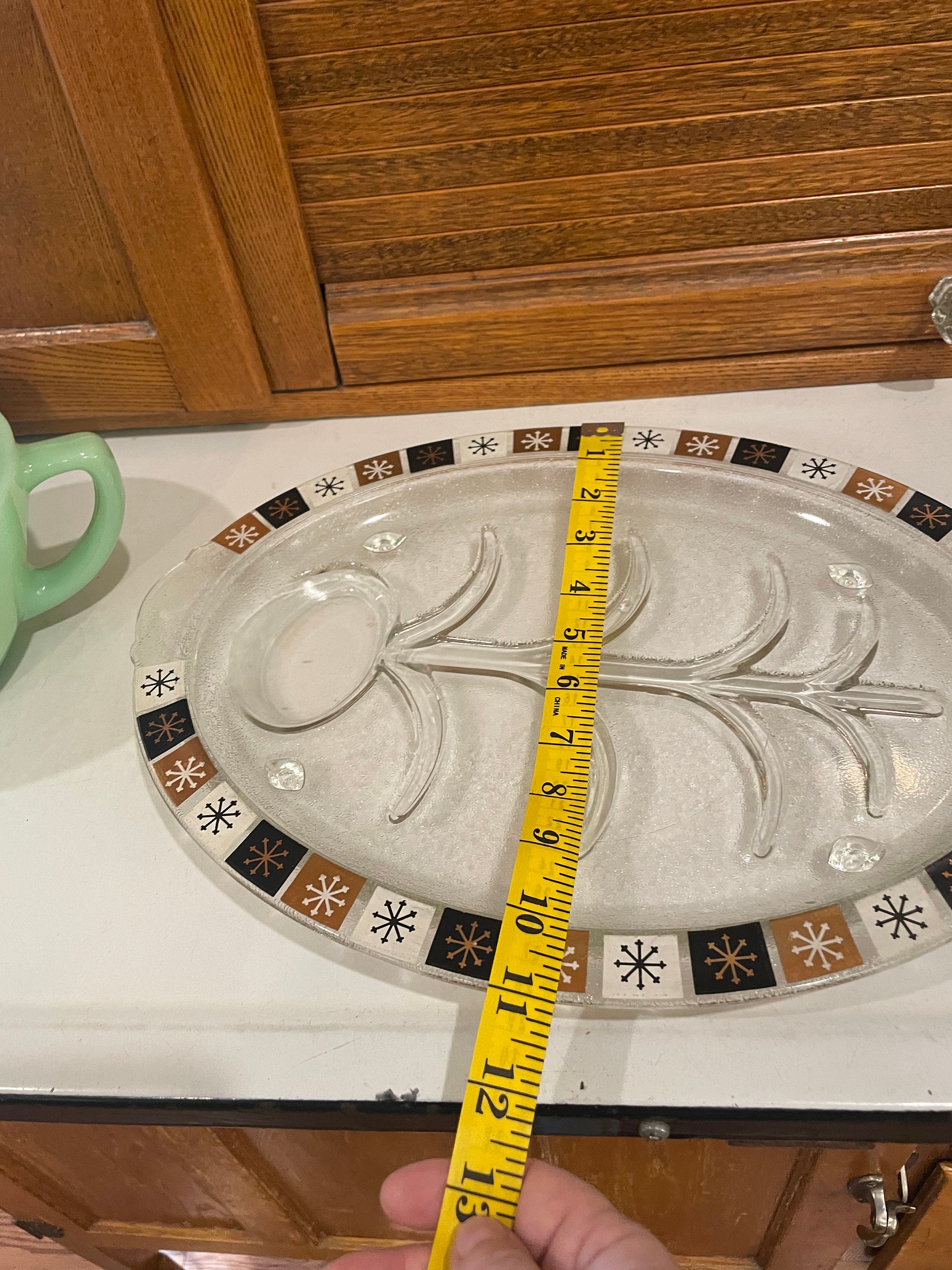 Vintage Atomic Midcentury Modern Snowflake Serving Platter Black and ...