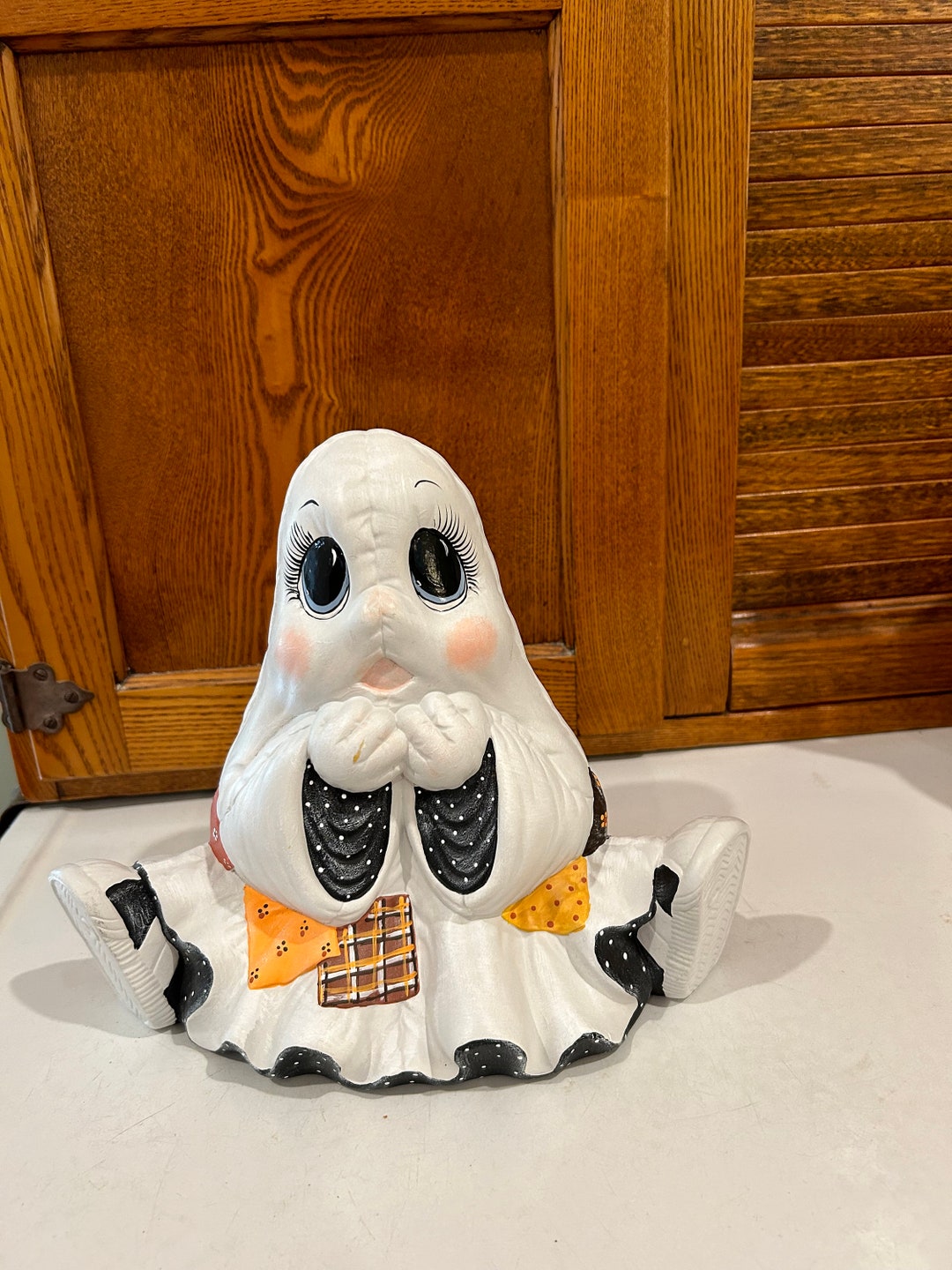 Vintage Ceramic Halloween Ghost Hobbyist Cute Casper 1980s Autumn Decor ...
