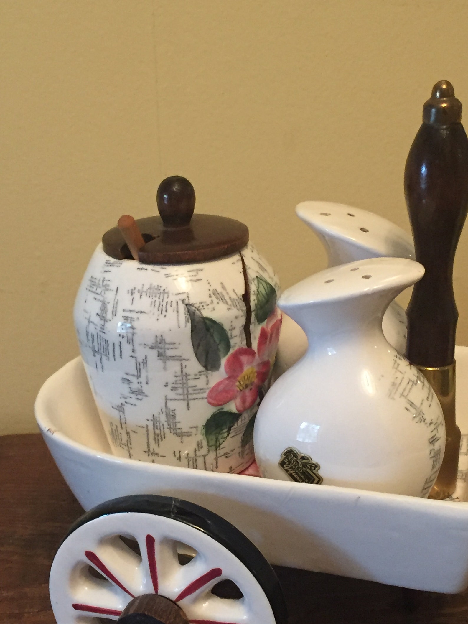 Vintage Napco Japan Ceramic Cruet Set Condiments Cart Salt and - Etsy