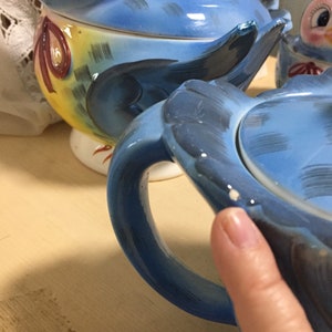Vintage Lefton Bluebird Tea Pot.rare - Etsy