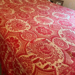 Antique Woven Wool Blanket Colonial Era Morning Glory Primitive ...