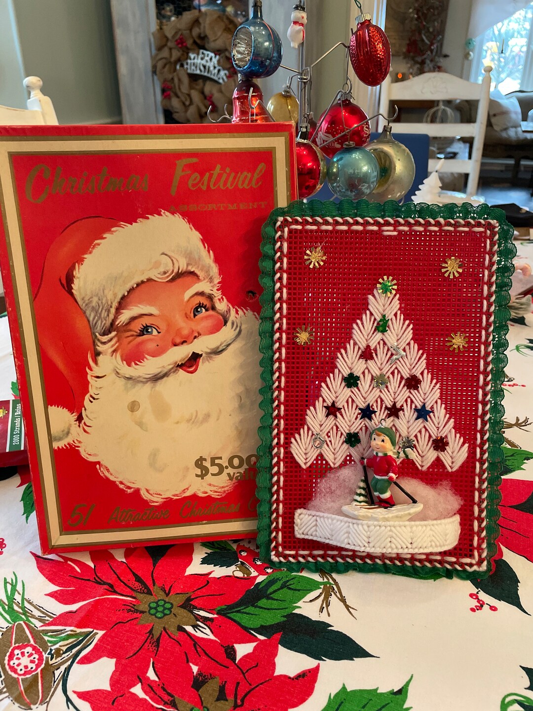 Vintage Christmas Kitsch Decor and Santa Cardboard Box - Etsy