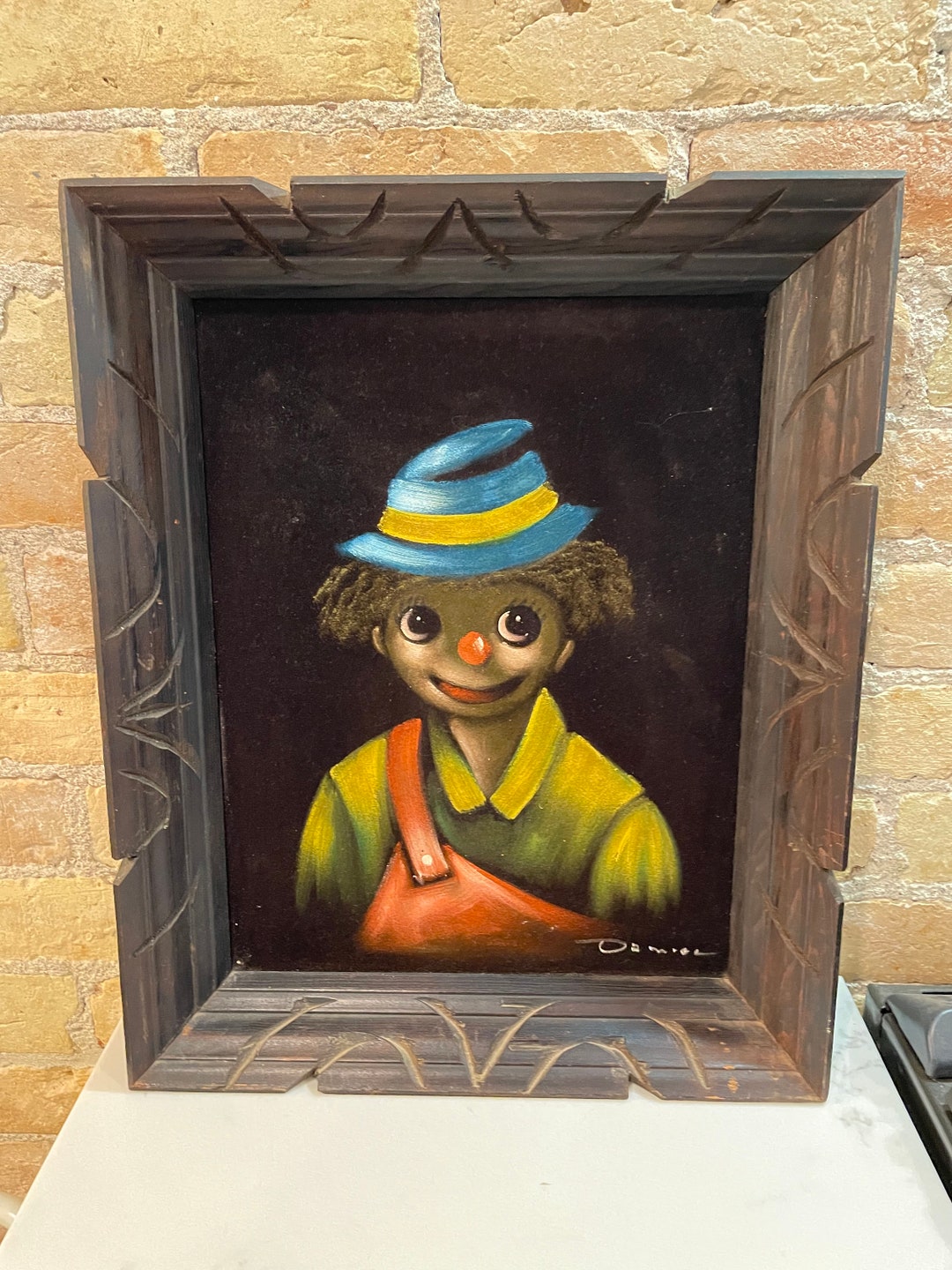 Vintage Black Velvet Paint by Numbers Clown Painting Framed - Etsy