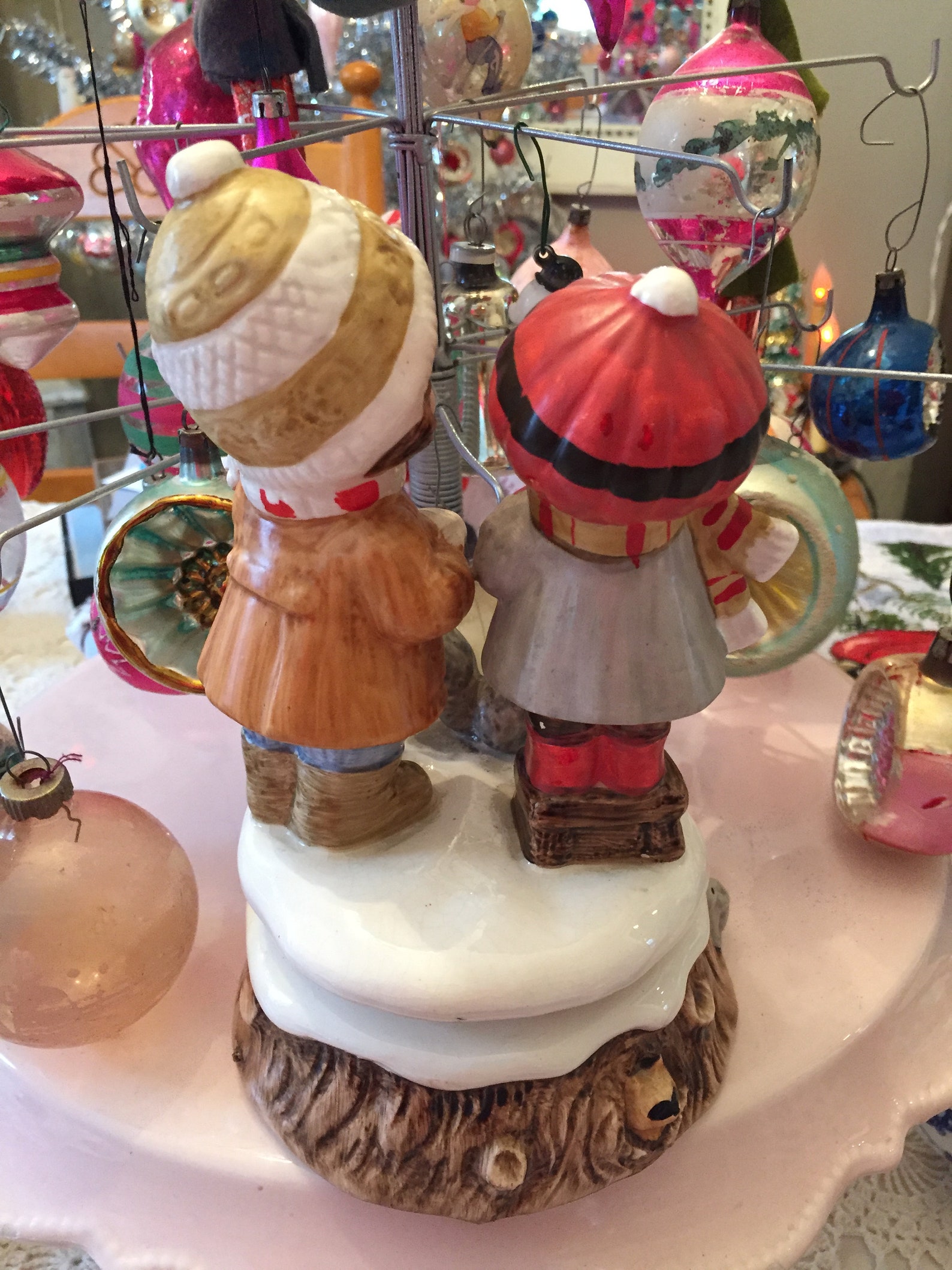 Vintage Lefton Music Box Christmas Carolers With Squirrel Vintage Plays ...