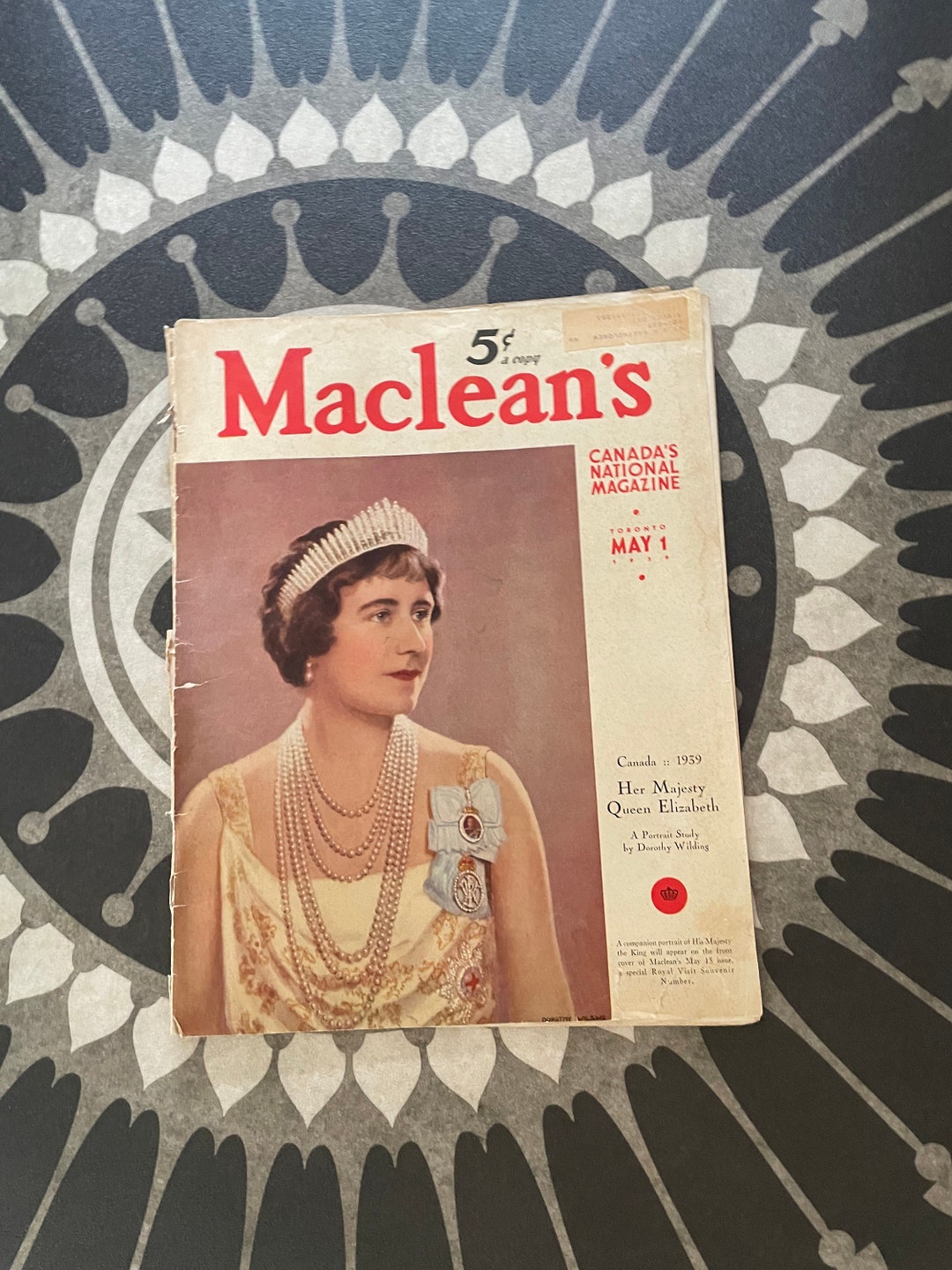 Vintage Maclean’s Magazine May 1 1939 “her Majesty Queen Elizabeth ...