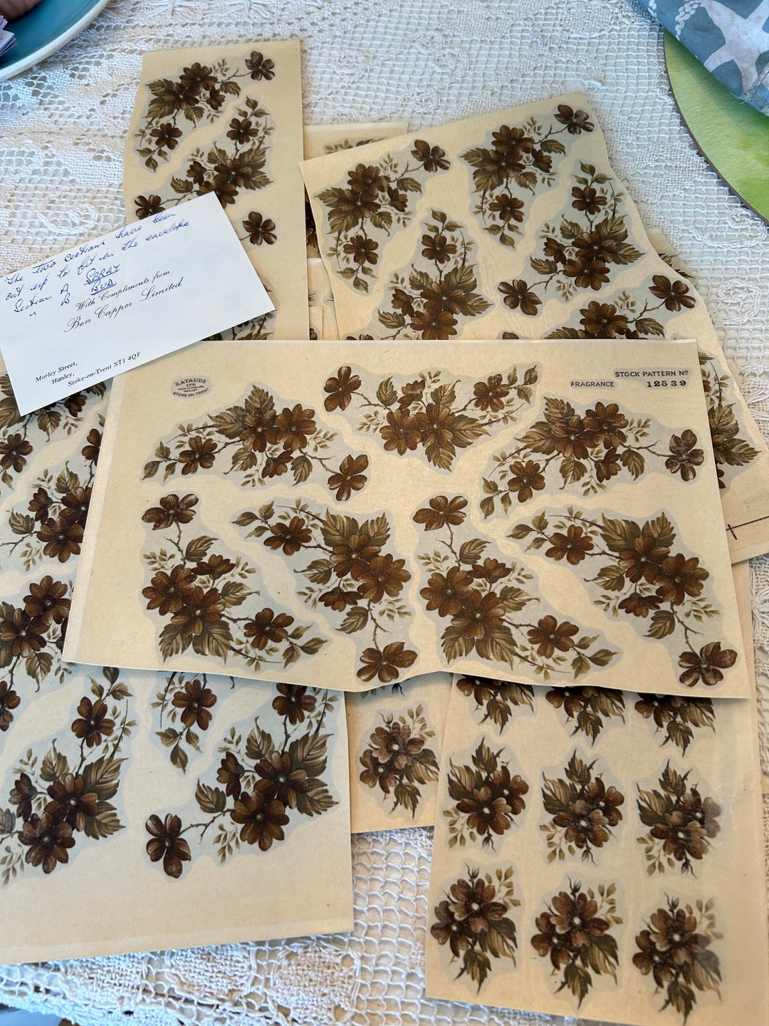 Vintage Decal Transfer Stickers for Ceramic Etc. by Ratauds Ltd. Stoke ...