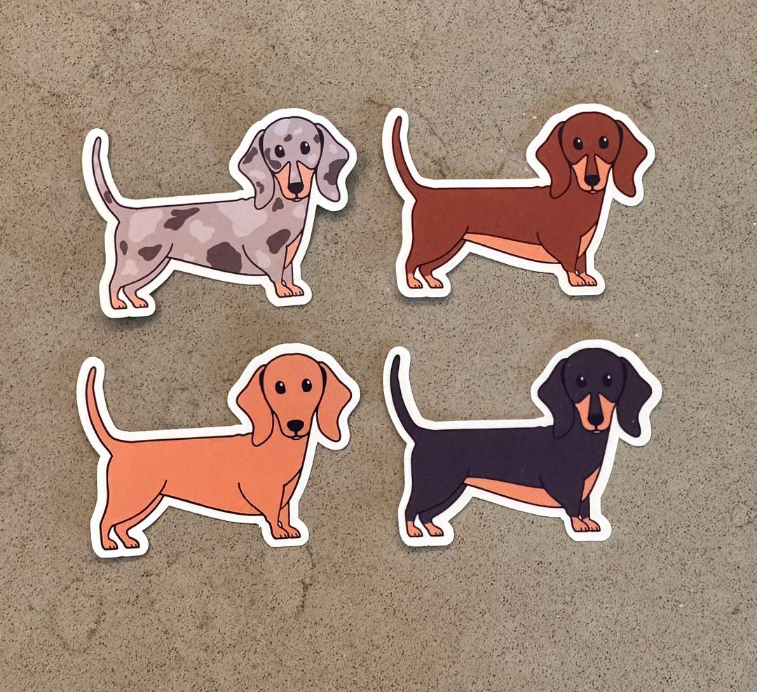 Dachshund Weiner Dog Sticker Handmade Die Cut Waterproof UV Resistant ...