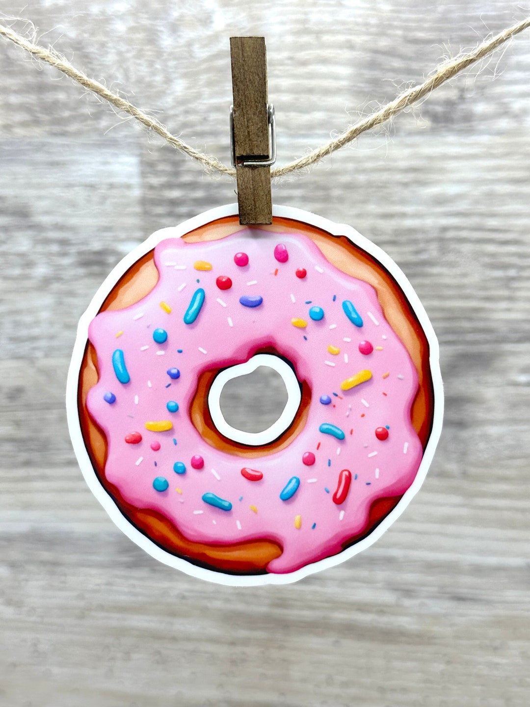 Pink Icing Donut Sticker Handmade Die Cut Waterproof UV - Etsy