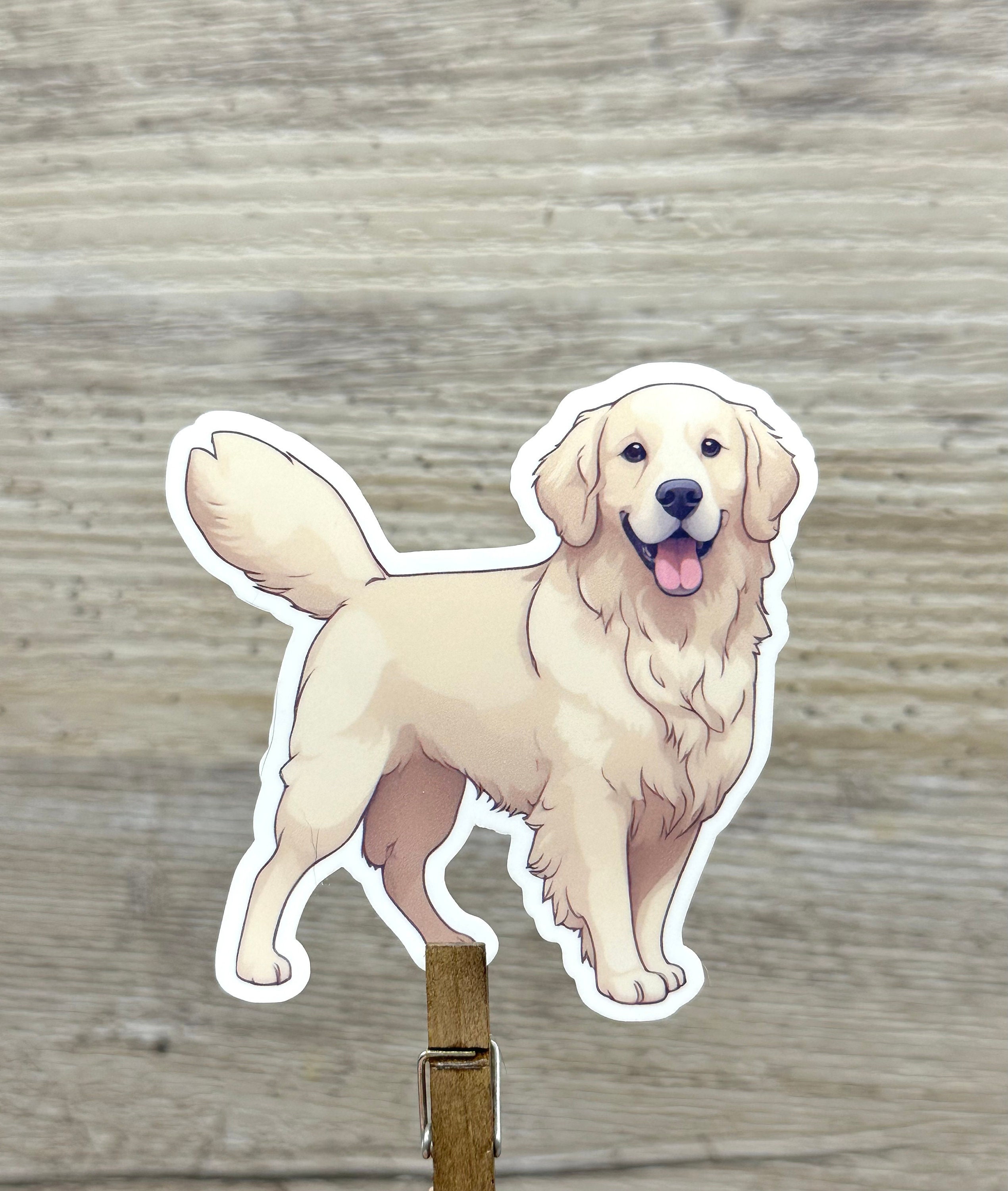 Golden Retriever Labrador Dog Sticker Handmade Die Cut Waterproof UV ...