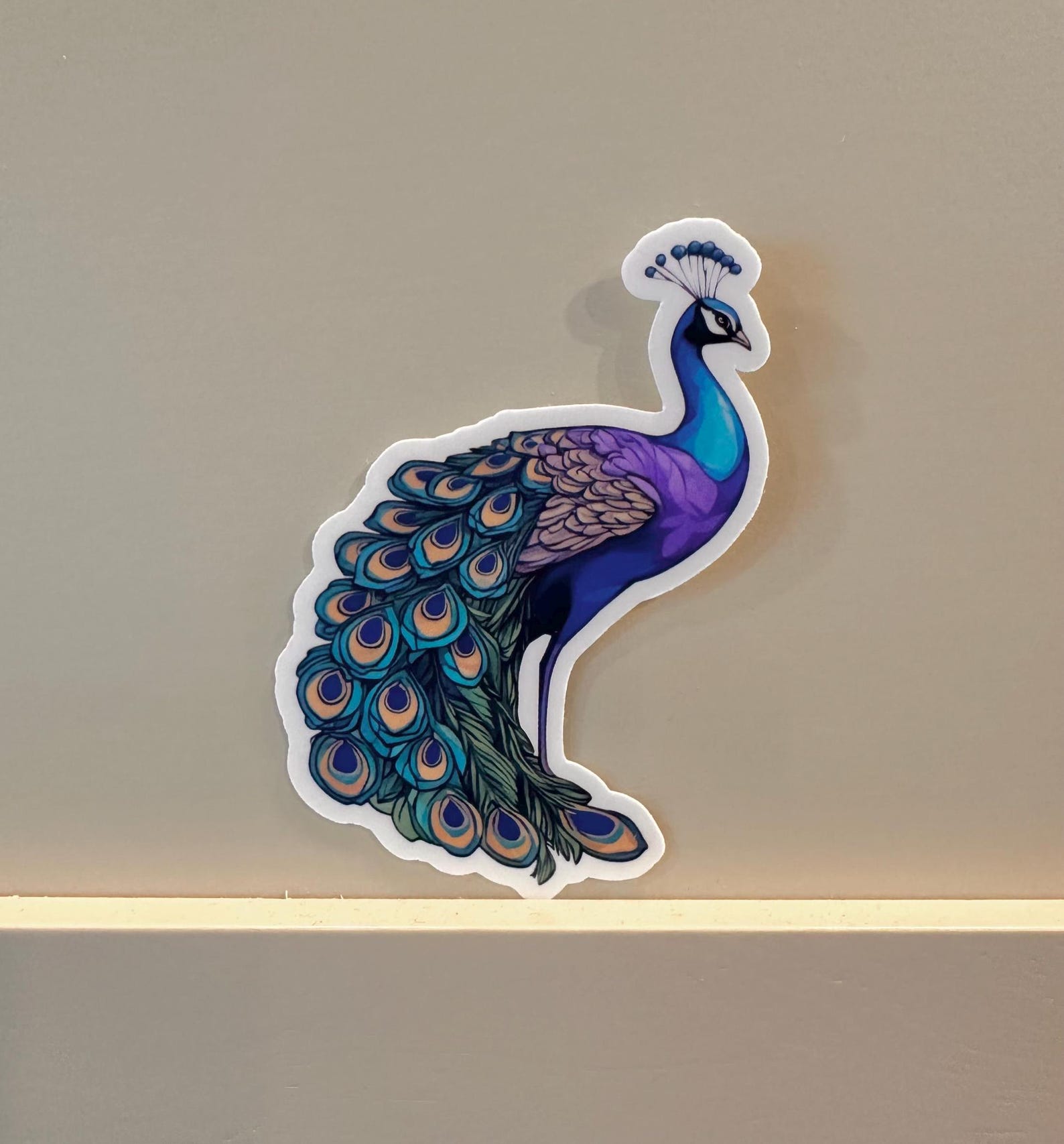 Handmade Peacock Sticker: Waterproof Die Cut Decal - Etsy