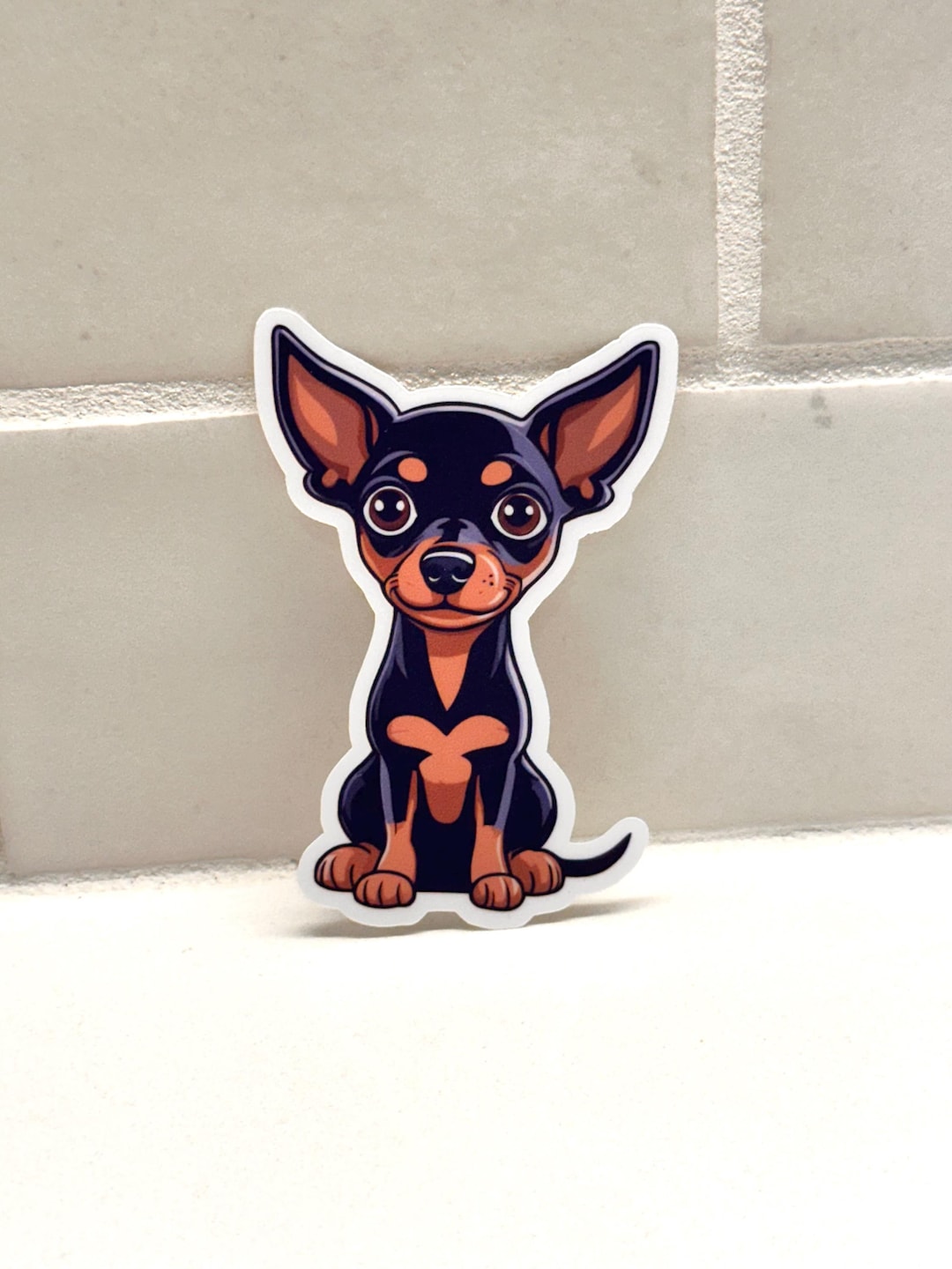 Miniature Pinscher Min Pin Sticker Handmade Die Cut Waterproof UV ...