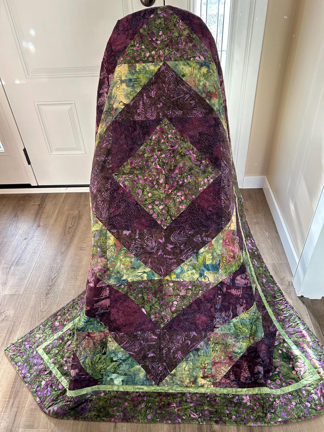 Purple and Green Batik Lap Quilt* Woodland Batik Lap Quilt* - Etsy