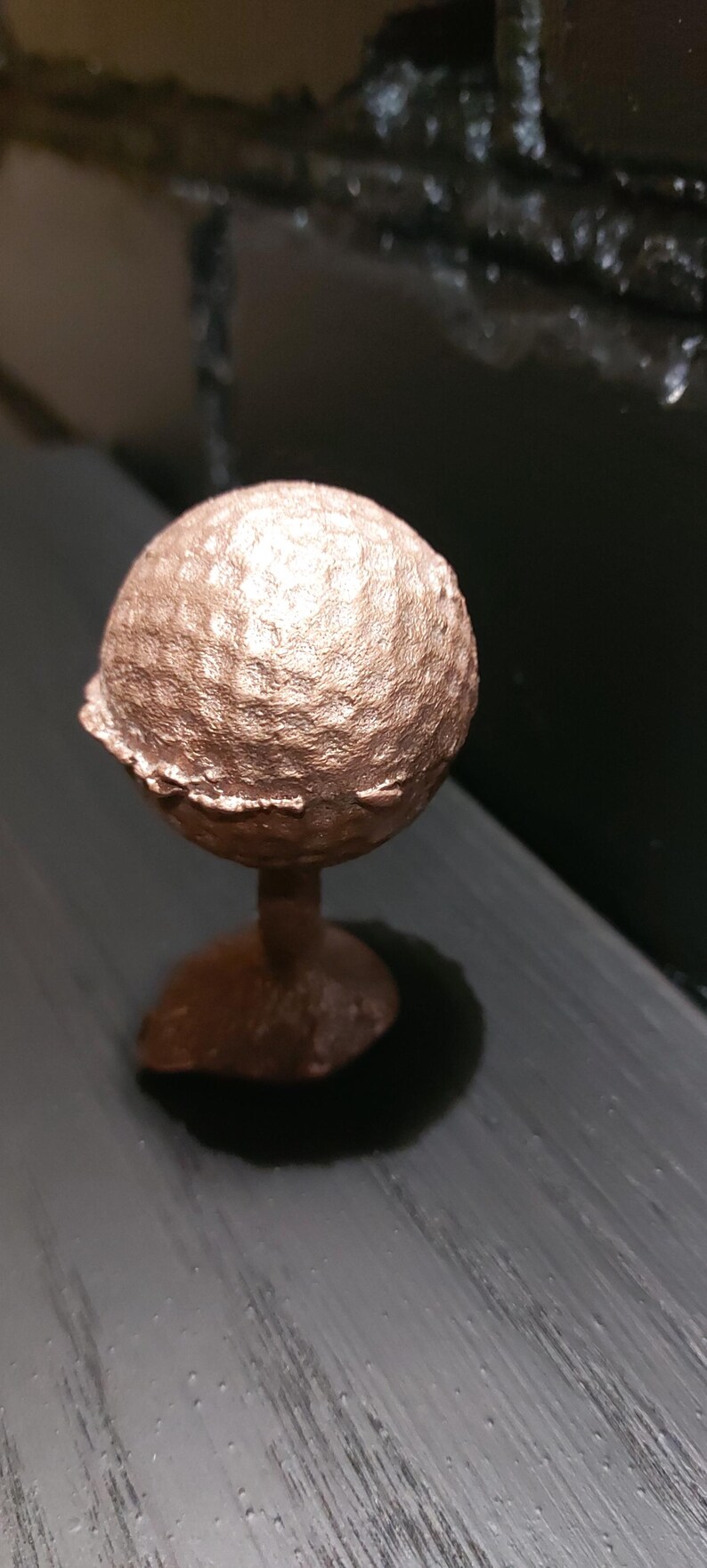 Hand Poured Copper Sphere Sculpture – 365g Solid Copper Art Object ...