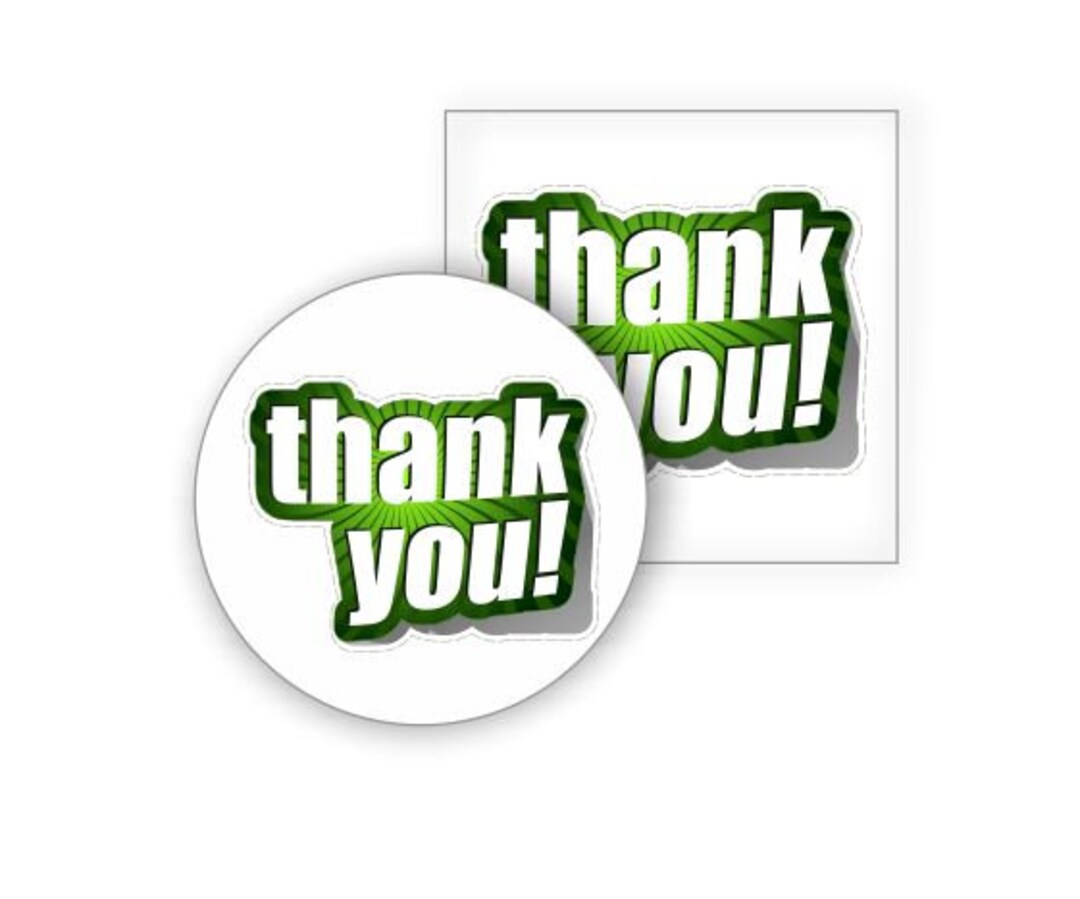 Thank You Card Sticker Label, Thanks Round Sticker, Thank You Printable ...