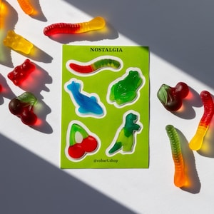 3D Stickers Gummy Сandy, Gummies, Jelly Sweets Aesthetic Puffy Sticker ...