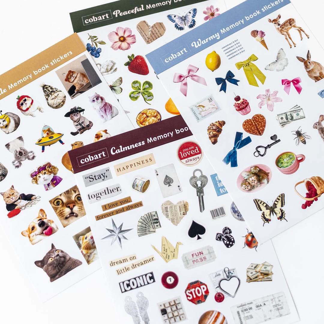 5 Scrapbook Sticker Packs for Journals, Planners, Notebooks, Diaries ...