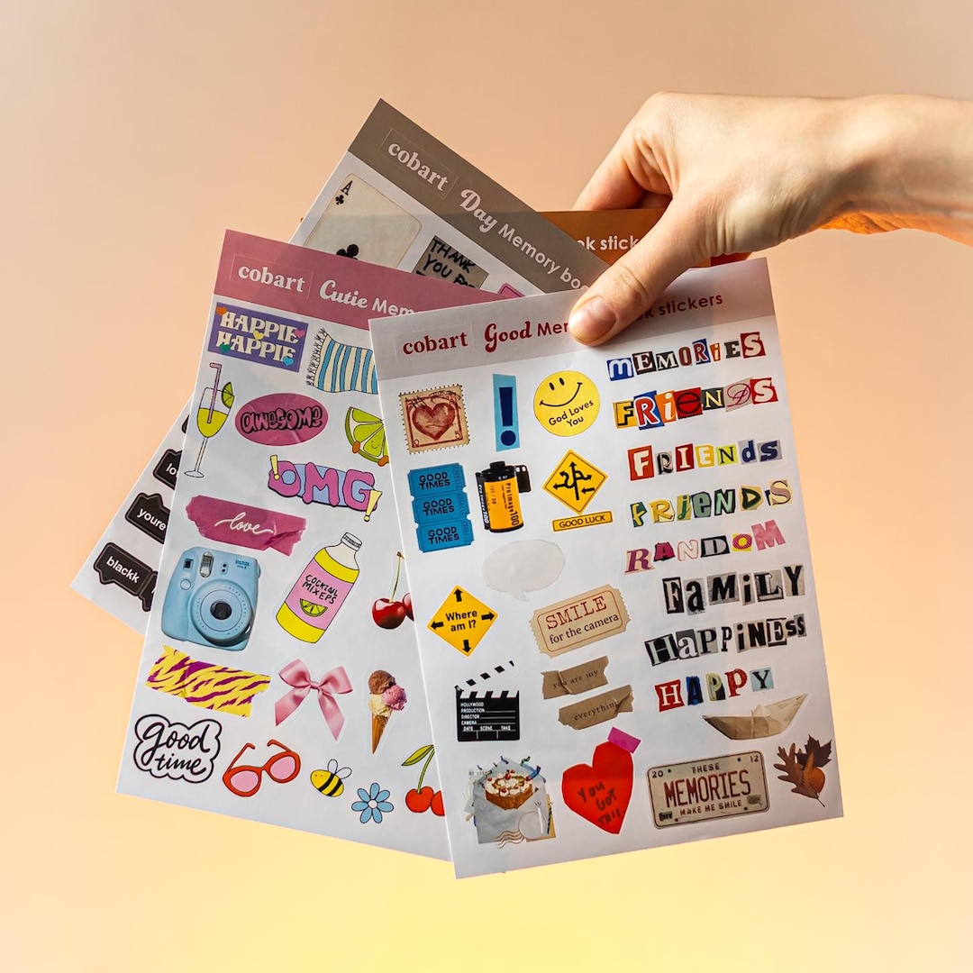 5 Scrapbook Sticker Packs for Journals, Planners, Notebooks, Diaries ...