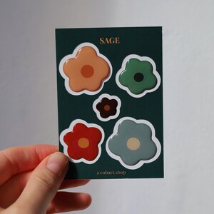 3D Stickers Boho Retro Flowers Vinyl Epoxy Resin, Gift for Girl! - Etsy