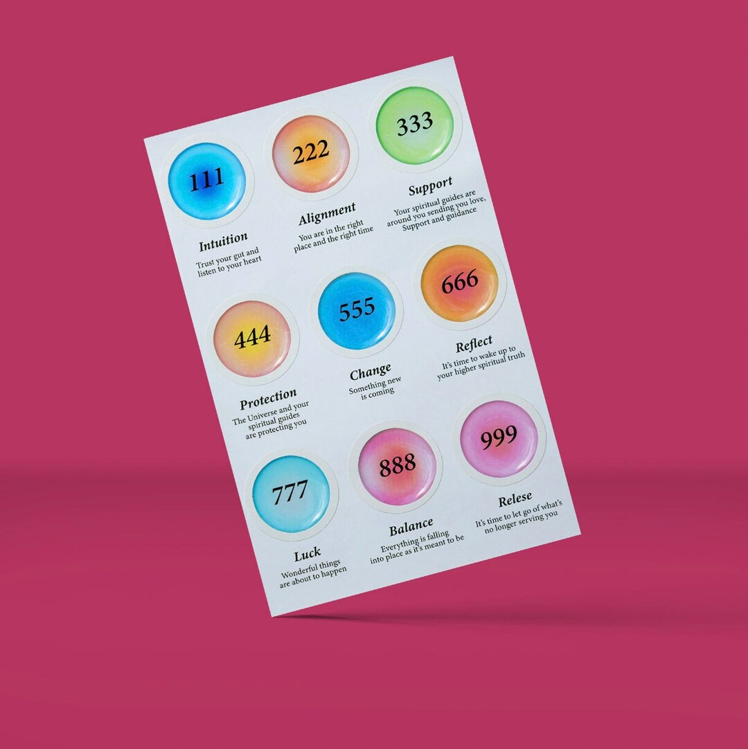 Laptop Stickers - Angel Numbers Stickers-aura Stickers 111, 222, 333 ...