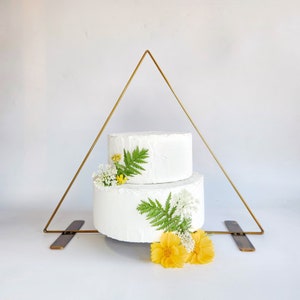 Triangle Wedding Cake Stand / Handcrafted Brass Hexagon Cake Display ...