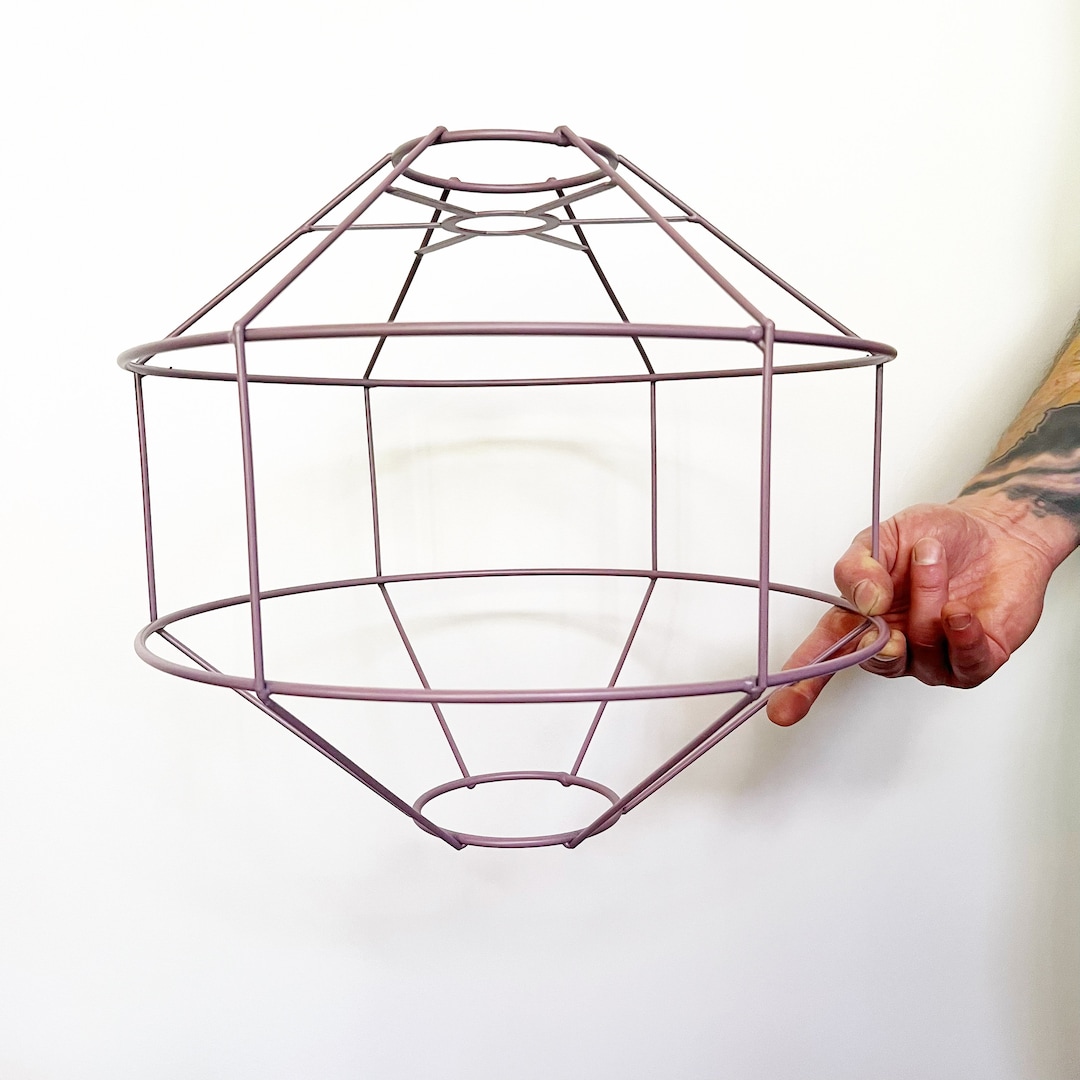 Lampshade Frame / Pendant Light Frame / Yarn Wrapped Pendant Light ...