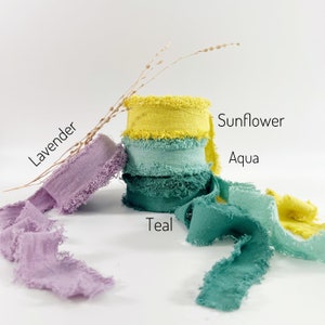 Cotton Fuzzy Ribbon Rolls / 1.5 Cotton Frizzy Ribbon / Frayed Edge ...