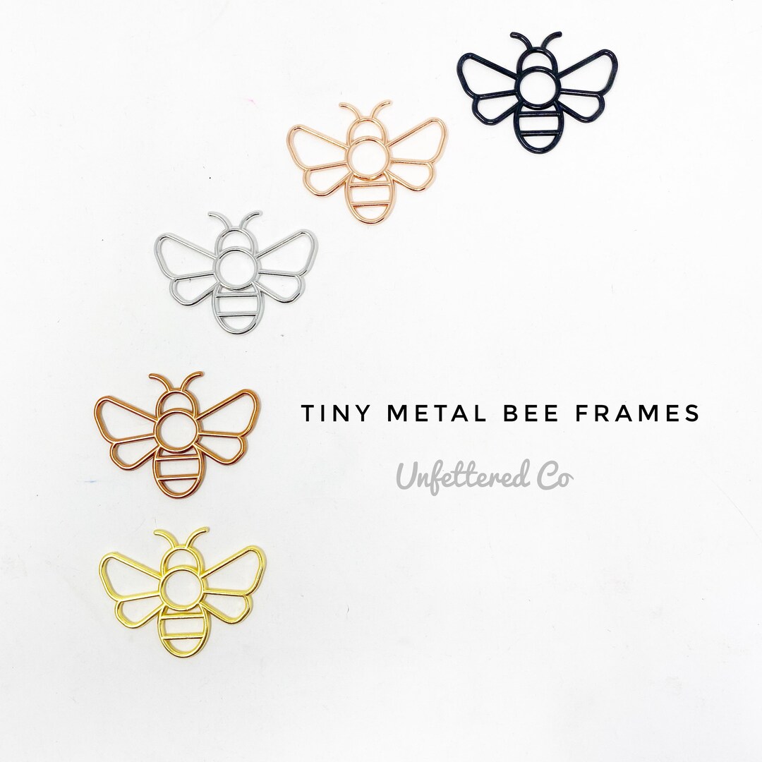 Tiny Metal Bee Frames / Bee Charms / Mini Crescent Bumble - Etsy