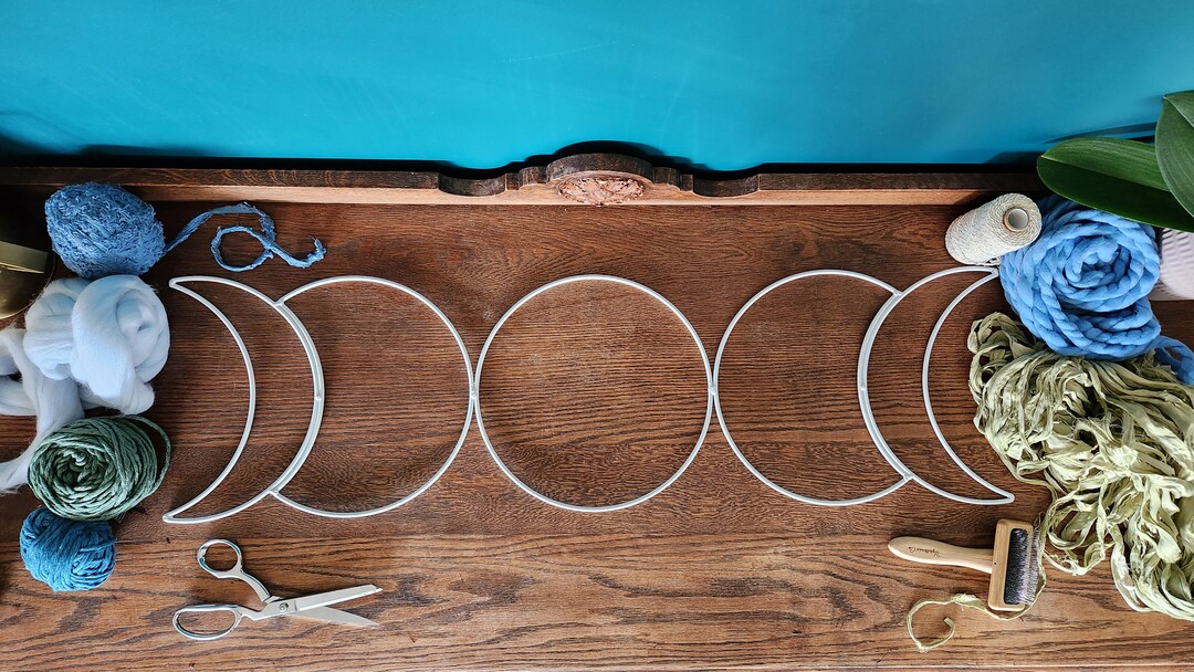 Moon Phase Wall Hanging/macrame Weaving Loom/ Dreamcatcher Moon Phase ...